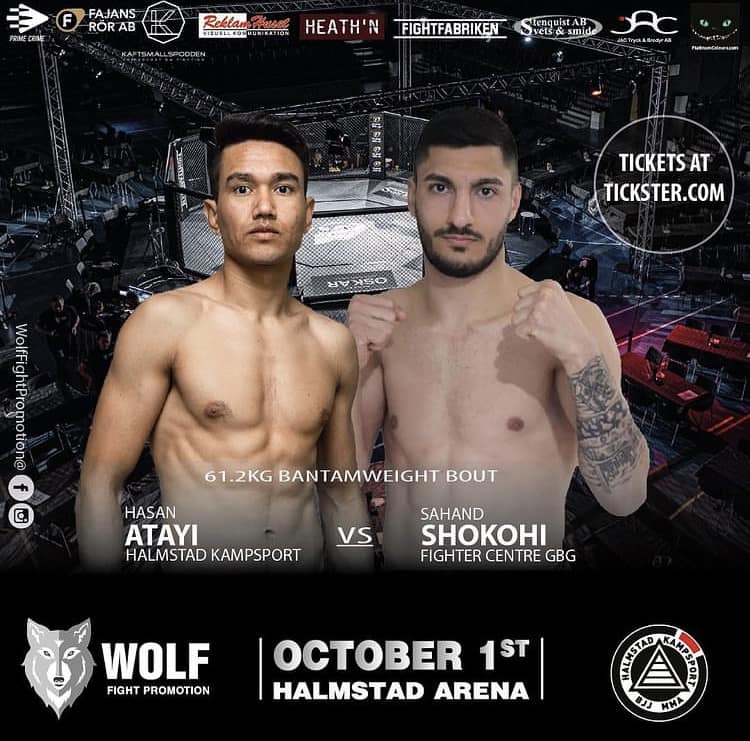 Match för Sahand Shokohi på Wolf Fight Promotion - Fighter Centre Göteborg